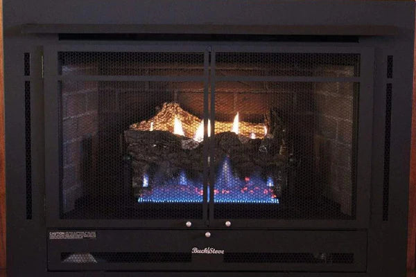 Buck Stove Model 34ZC Manhattan Old Town Red Vent Free Propane Gas Sto ...