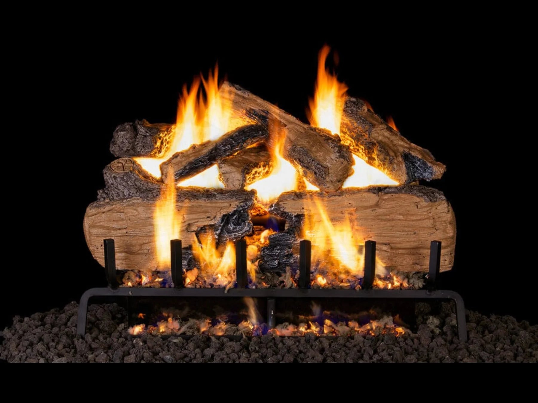 Real Fyre Charred Series 42" Charred Royal English Oak Vented Gas Logs ...